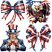 4 Pack USA Patriotic PNG Transparent Clipart Abstract Design, Printable ...