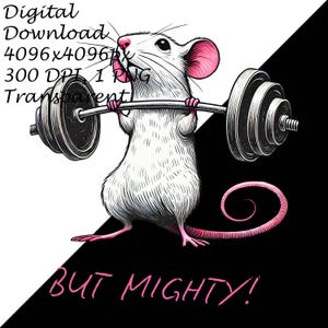 Small but Mighty Mouse PNG, Cute Strong Mouse Lifting Weights Clipart ...