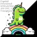 Dinosaur Unicorn Horn Rainbow Clipart - Unique Digital PNG for DTG ...