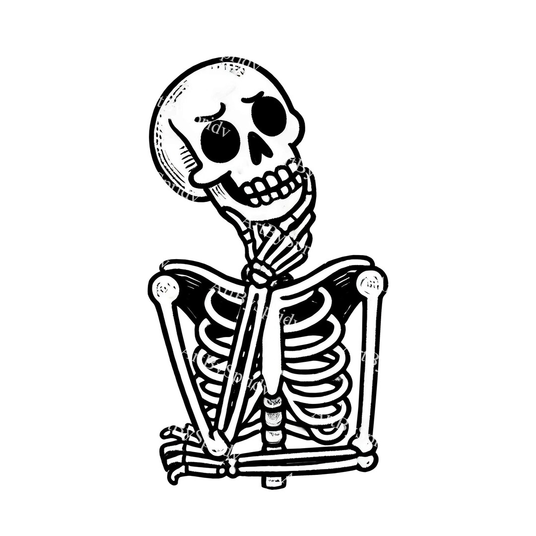 Funny Skeleton PNG Clipart for Halloween Decorations, Quirky Skull ...