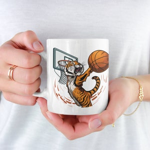 Fierce Tiger Dunking Basketball Clipart | Sports-themed Transparent PNG ...