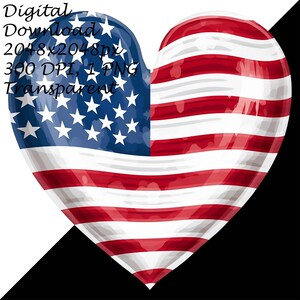 Patriotic USA Flag Heart PNG Clipart | American Flag in Heart Shape for ...