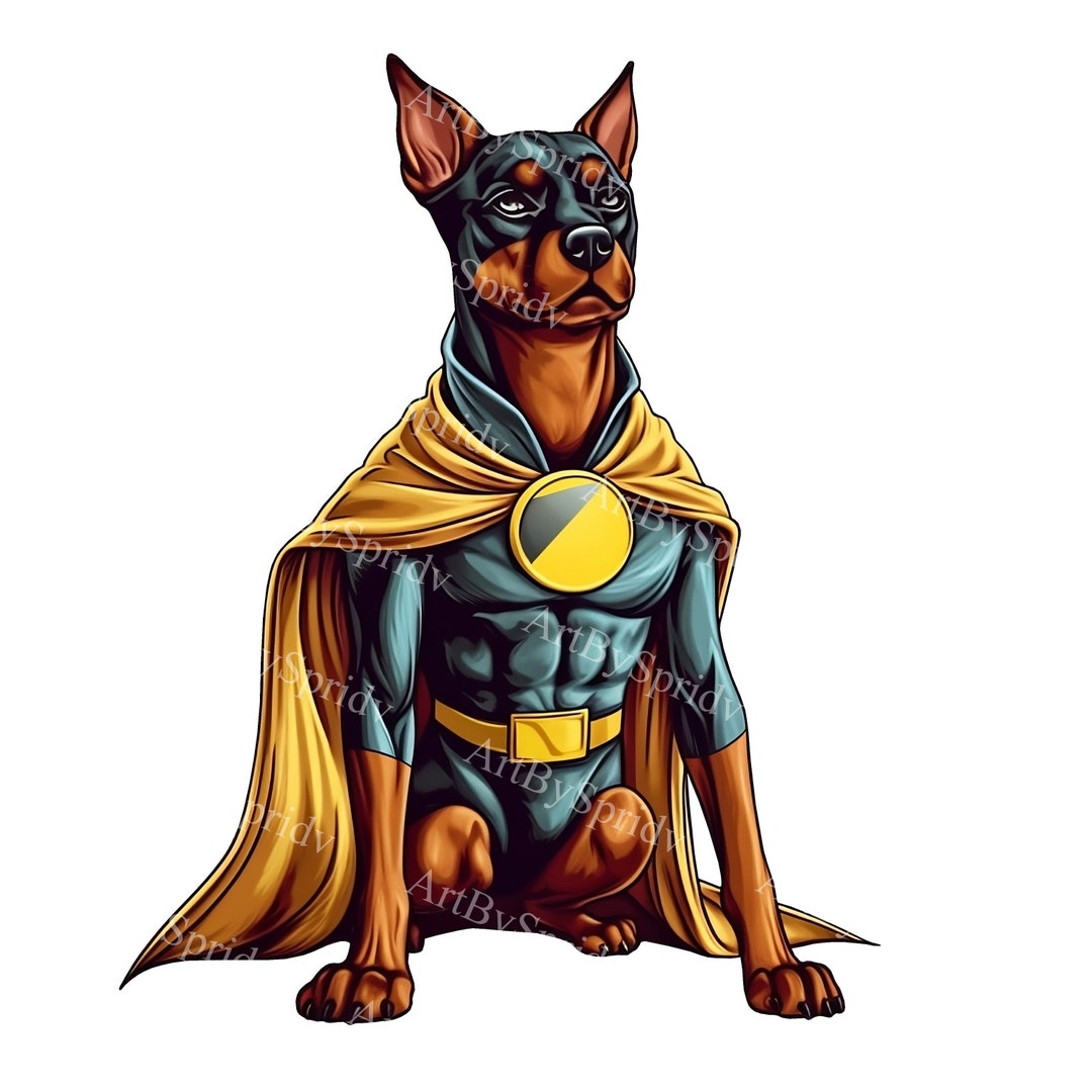 Heroic Doberman Superhero PNG Clipart, Dog in Superhero Costume Digital ...