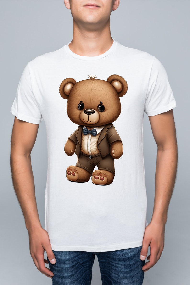 Transparent Cartoon Teddy Bear PNG Caricature Print on Demand - Etsy