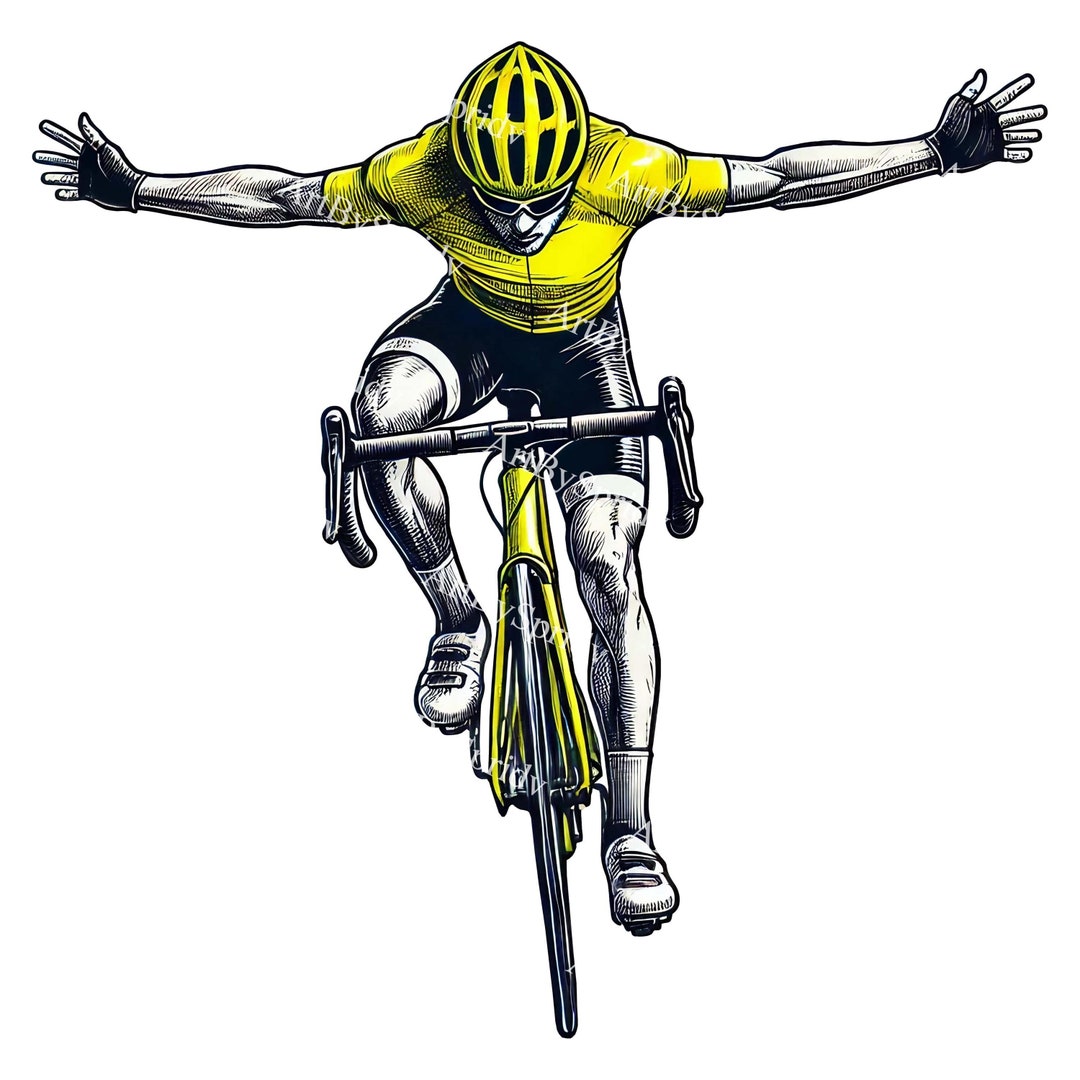 Cyclist Crossing Finish Line PNG Clipart, Victory Celebration Racing ...