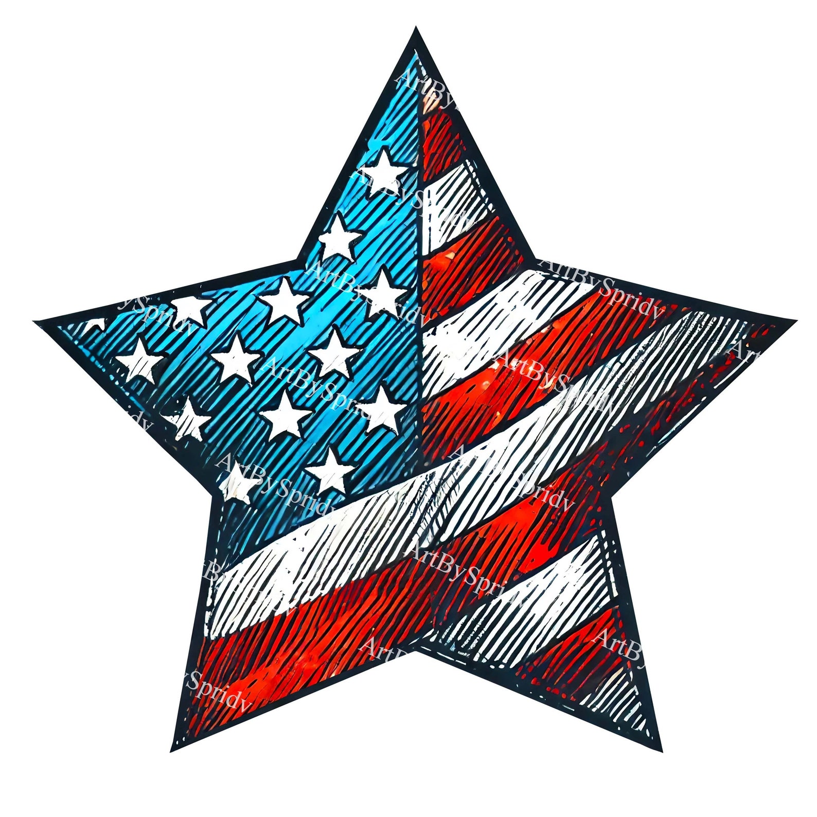 American Flag Star Clipart, Patriotic Transparent PNG, USA Independence ...