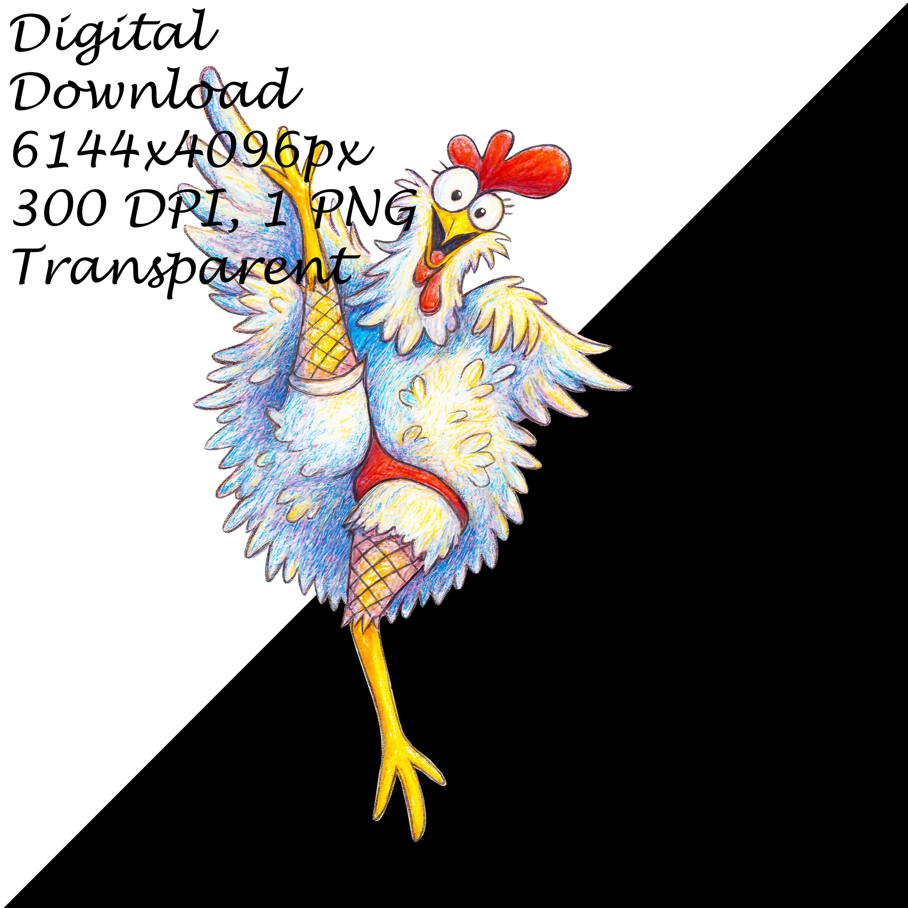 Funny Dancing Crazy Chicken PNG, Cartoon Hen Clipart, Farm Animal ...