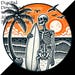 Tropical Skeleton Surfer PNG Clipart, Vintage Skull Surfing ...
