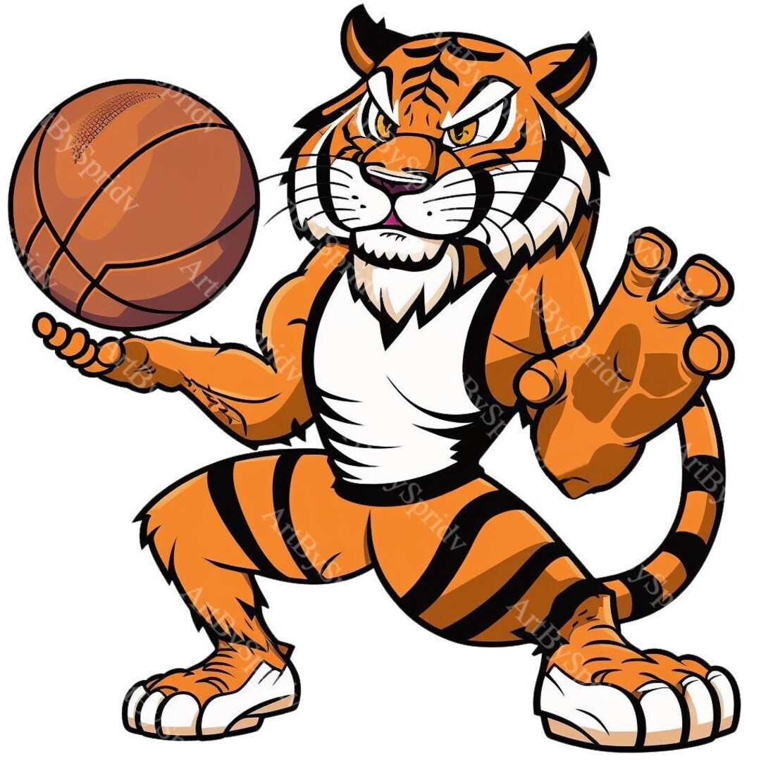 Tiger With Basketball Ball PNG Clipart, Transparent Kids/adults Animal ...