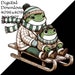Winter Frogs Sledding Download PNG Clipart - Cute Christmas Frogs ...