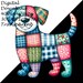 Patchwork Dog Clipart-whimsical Fabric Patterns,colorful Animal Digital ...