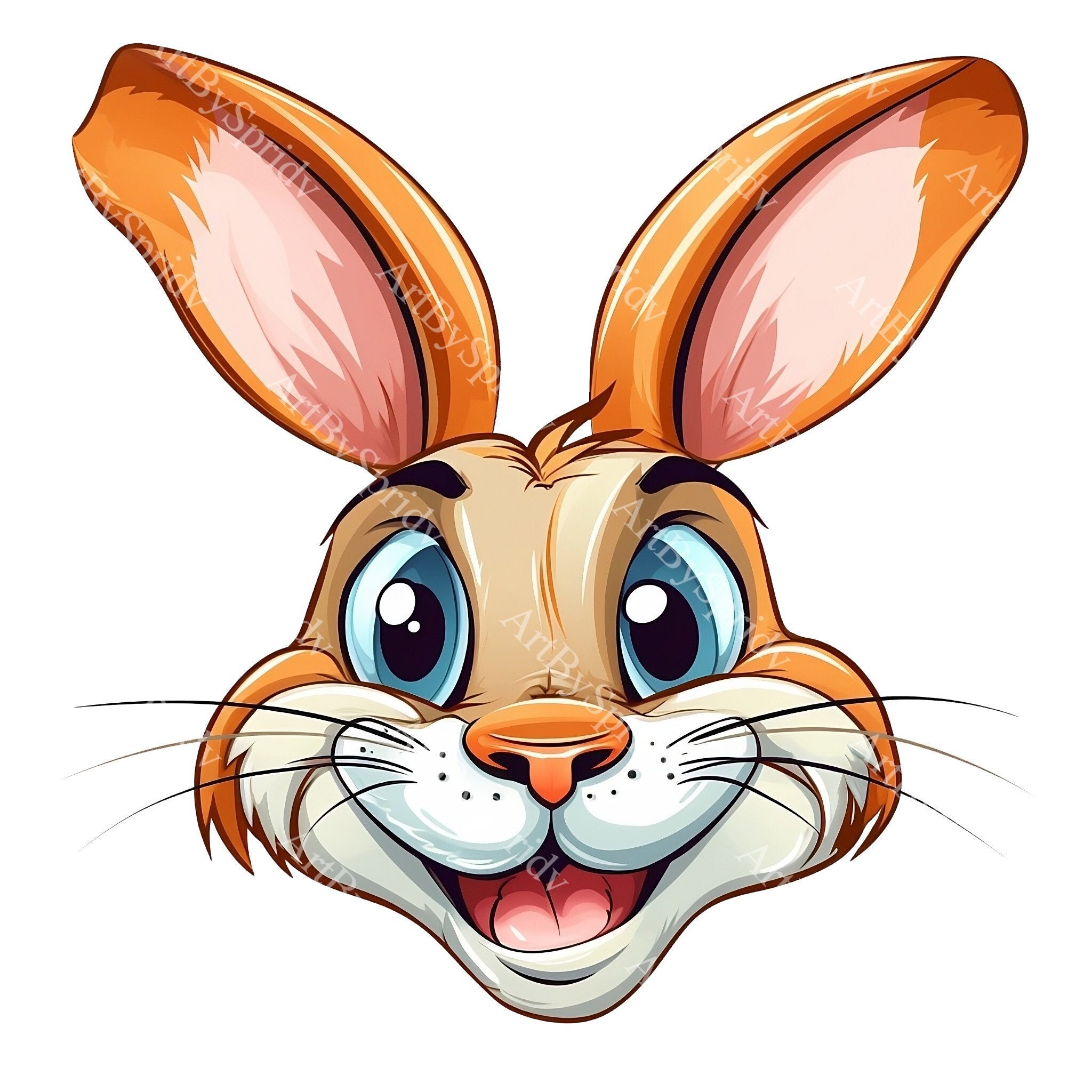 Cute Bunny Head Clipart