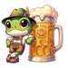 Oktoberfest Themed Frog Clipart With Beer Mug - Digital PNG for ...