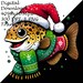 Festive Fish Clipart: Christmas Fish With Santa Hat and Scarf,winter ...
