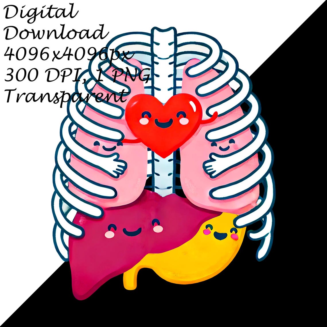 Human Anatomy Clipart,transparent PNG Personified Organ,heart,lungs ...