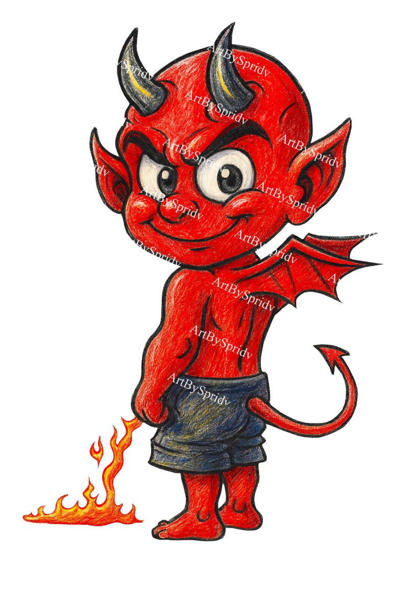 Cute Red Devil Clipart PNG, Little Cartoon Demon Boy Illustration ...