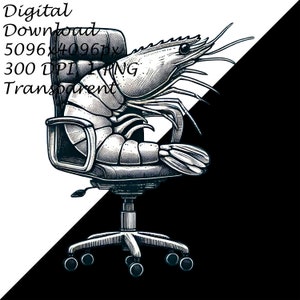 Funny Shrimp PNG Clipart - Shrimp Sitting on Office Chair - Quirky ...