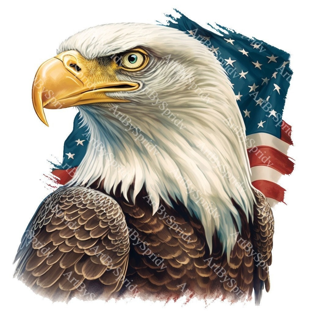 Patriotic Bald Eagle With American Flag PNG Clipart, USA Freedom Symbol ...