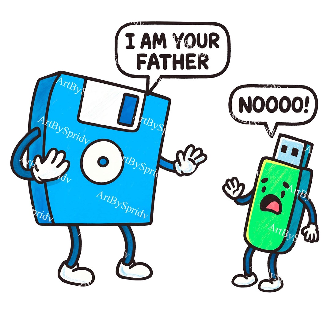 I Am Your Father Meme PNG – Floppy Disk & USB Cartoon Clipart, Funny ...