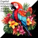 Tropical Parrot Clipart Set | Printable Sublimation PNG Files | Vibrant ...