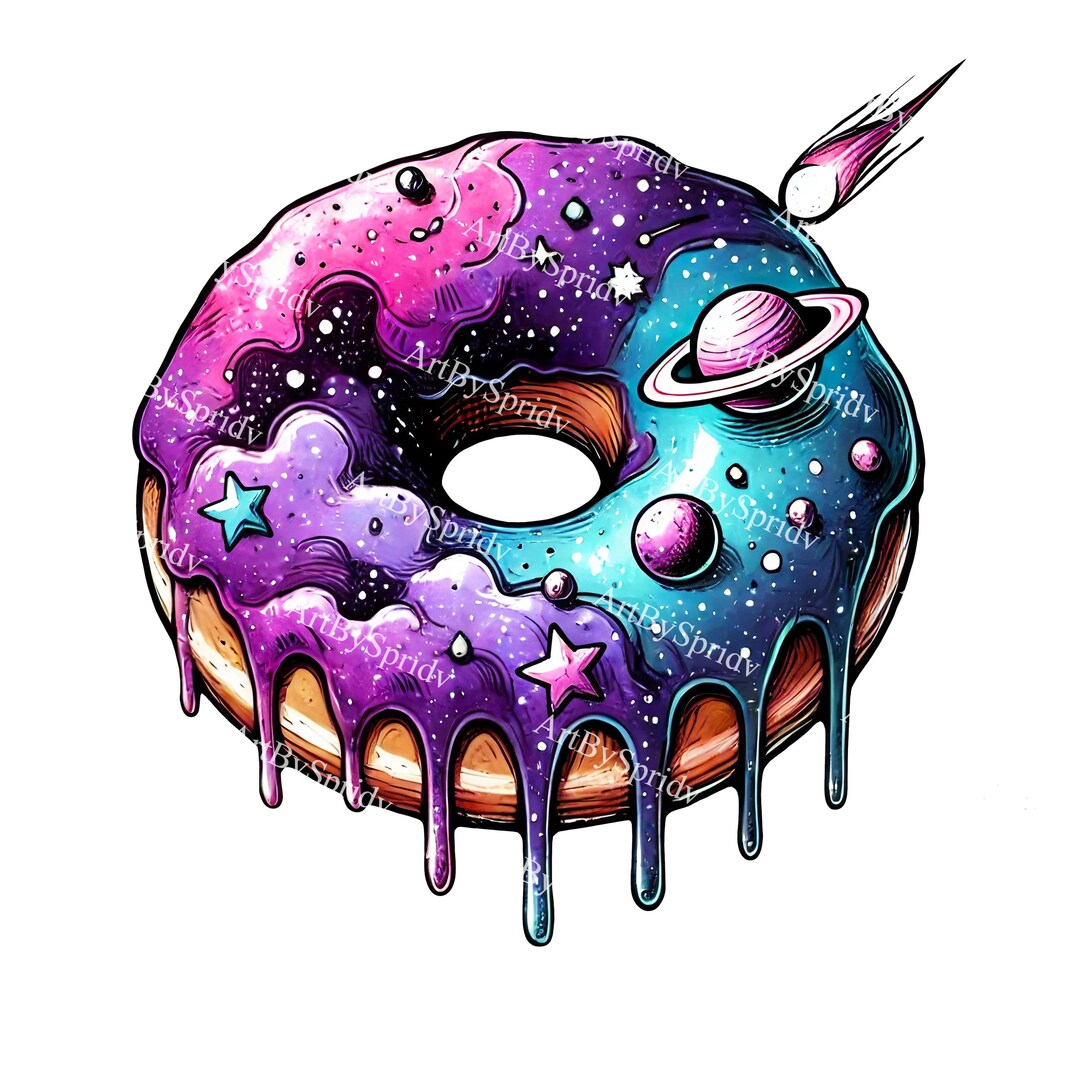 Galaxy Donut Clipart | Transparent PNG | Cosmic Doughnut Illustration ...