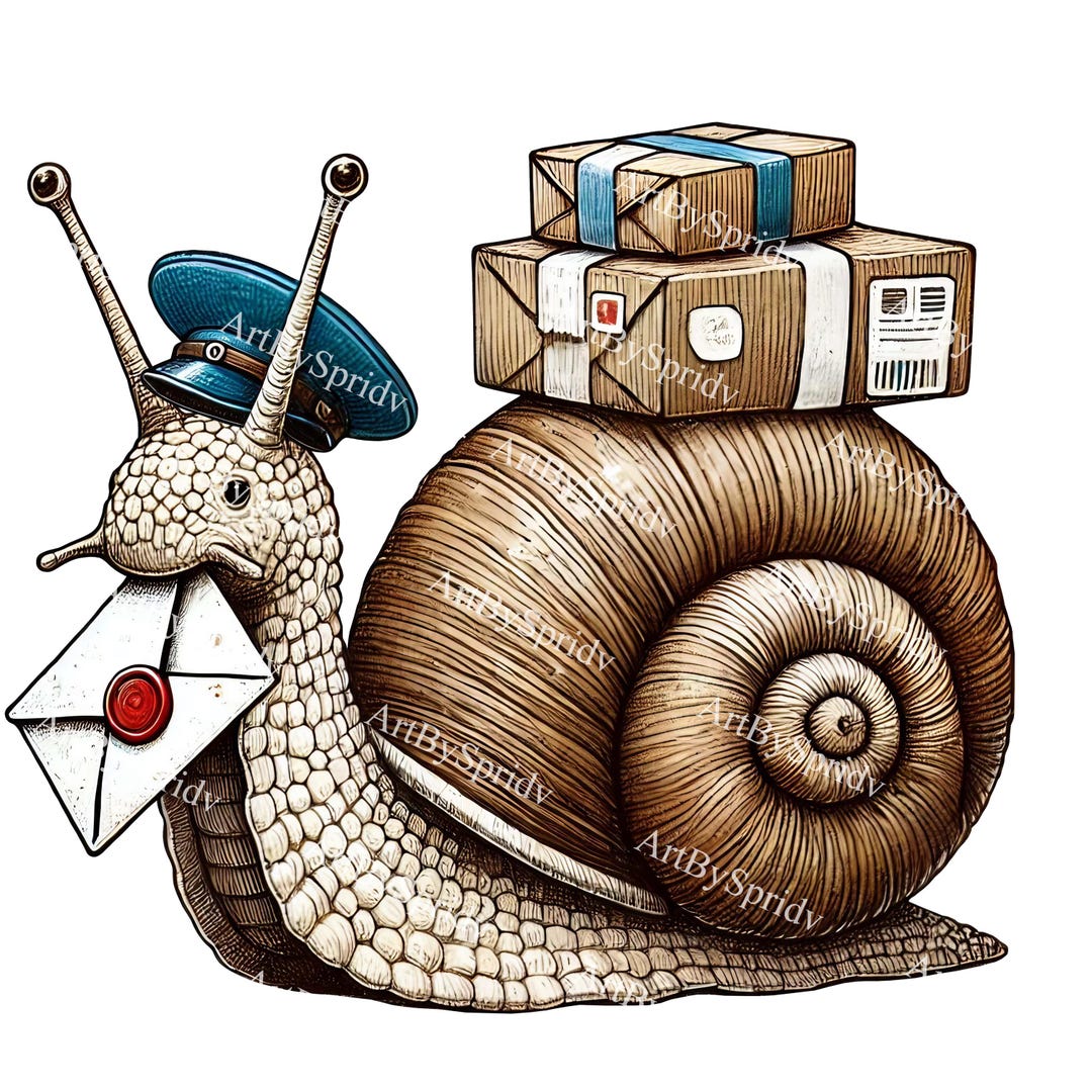 Snail Mail Carrier Transparent PNG Clipart,hand-drawn Postman Snail ...