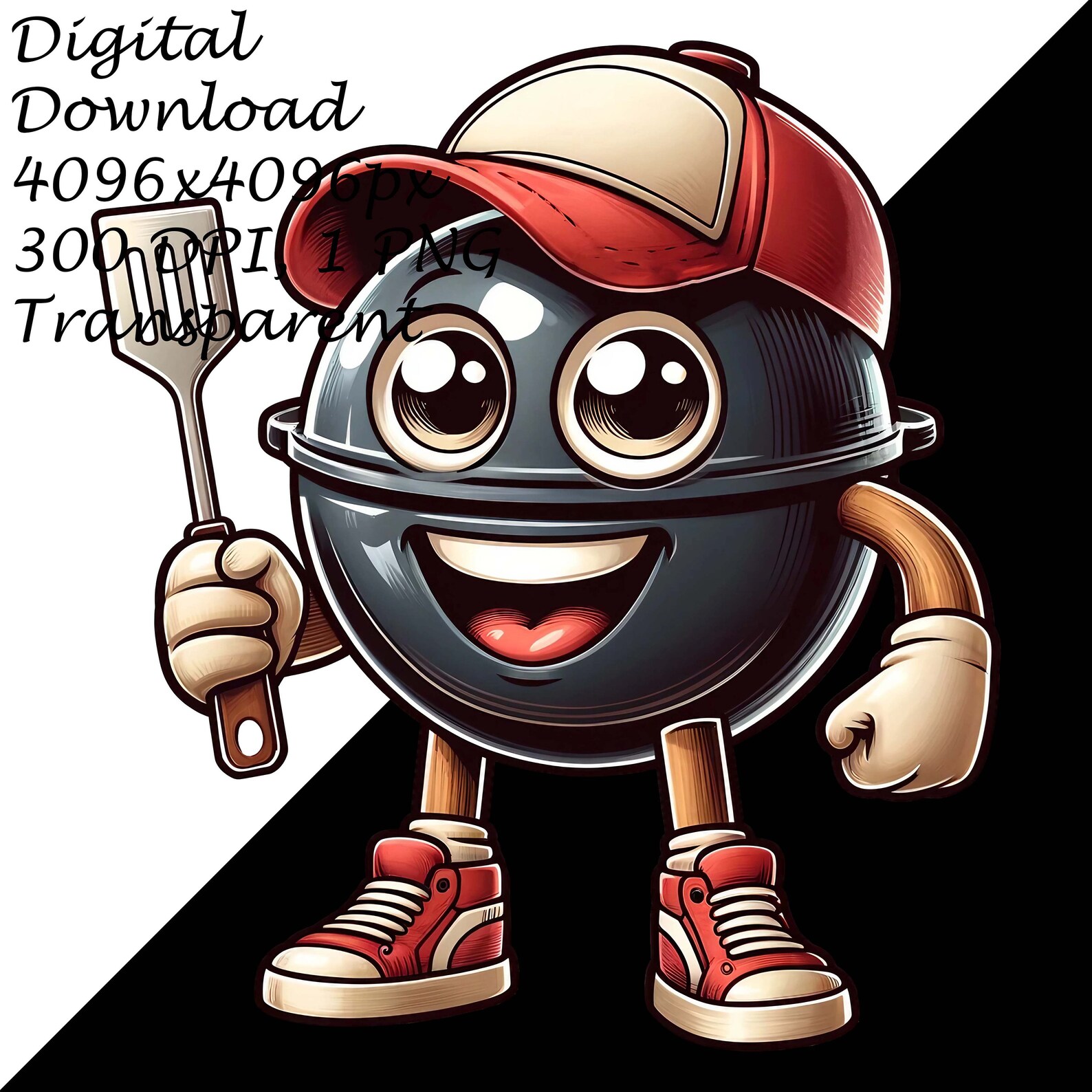 Barbecue Grill Cartoon Character Clipart: Fun BBQ Chef Vector, Grilling ...