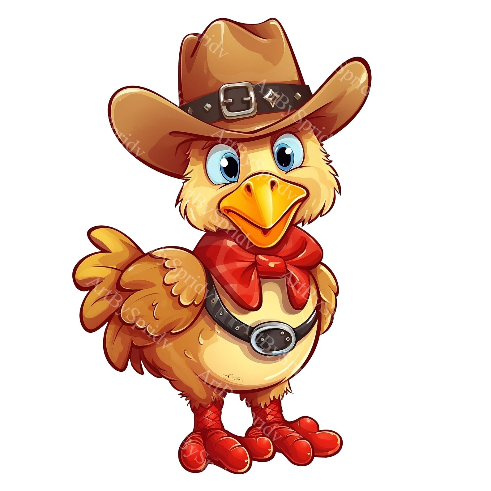 Adorable Chicken With Cowboy Hat & Boots Download PNG Clipart, Cute ...