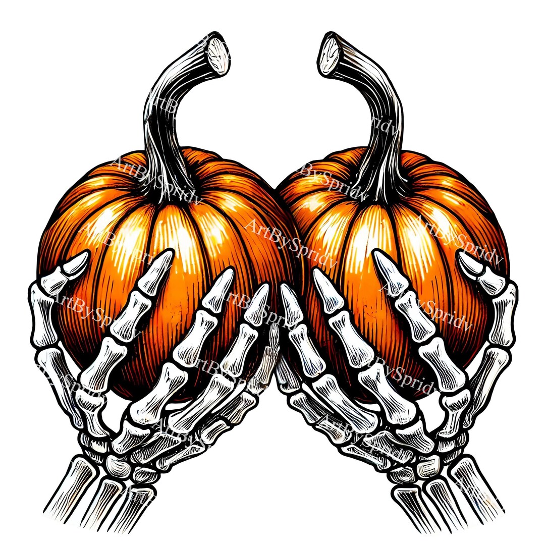 Skeleton Hands Holding Pumpkins PNG Clipart, Spooky Halloween Download ...