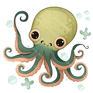 Cute Playful Baby Octopus PNG Clipart,transparent Ocean/sea Animal ...