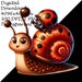Adorable Cartoon Snail With Ladybug Clipart - Digital PNG for Printable ...