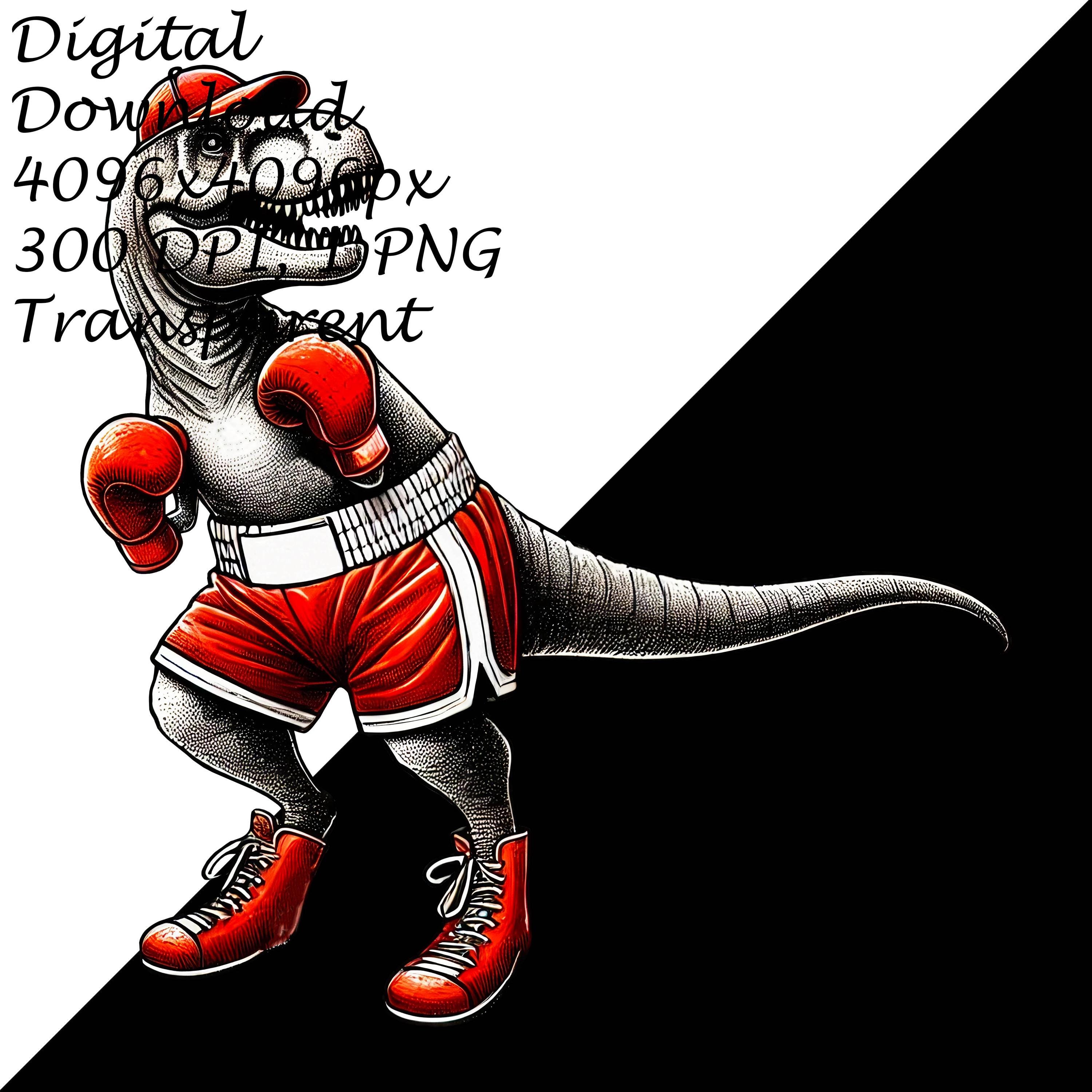 Boxing Dinosaur PNG, T-rex Boxer Digital Art, Cool Dinosaur Sublimation ...