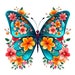Cute Flower Butterfly Transparent PNG Clipart Kid/adult - Etsy