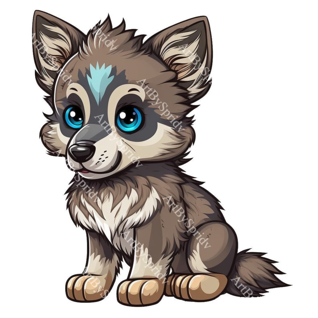 Cartoon Wolf Pup PNG Clipart - Transparent Clip Art for T-shirt, Mug ...