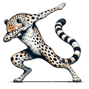 Dabbing Cheetah Clipart - Digital Download, Animal Dab Pose ...