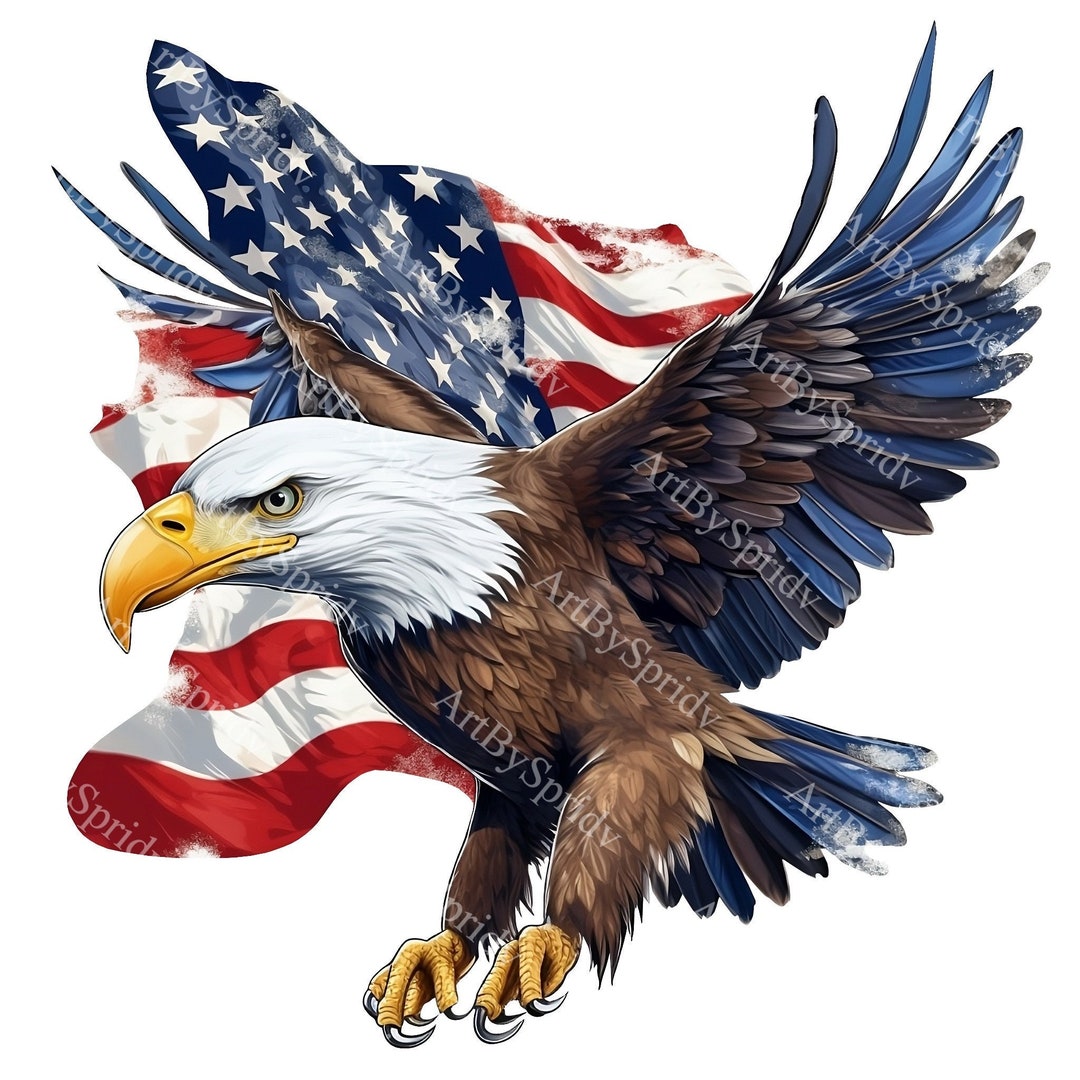 4th of July USA Patriotic Eagle Flag PNG, Transparent Clipart Abstact ...