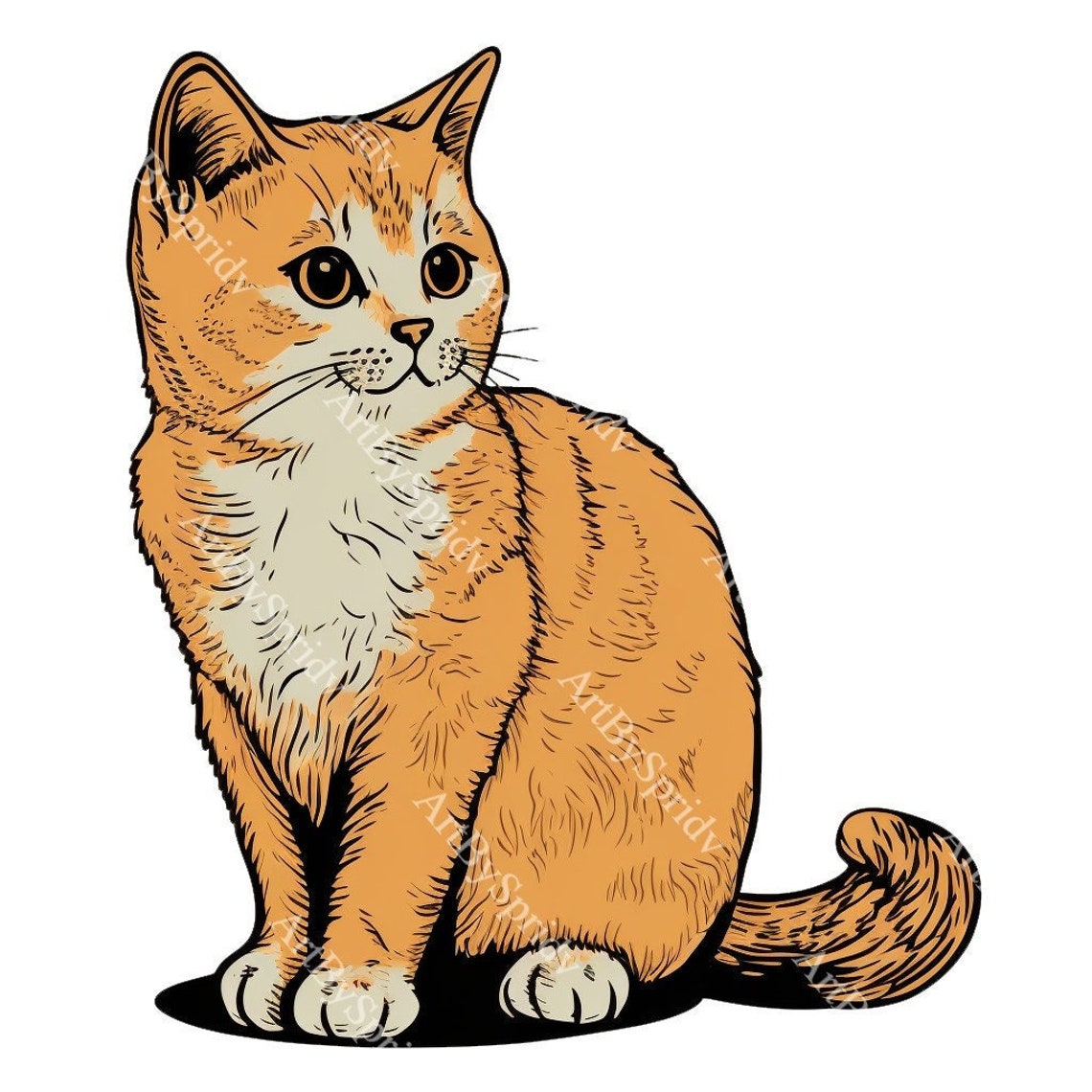 Adorable Orange Tabby Cat PNG Clipart, Transparent Art for DIY Craft ...