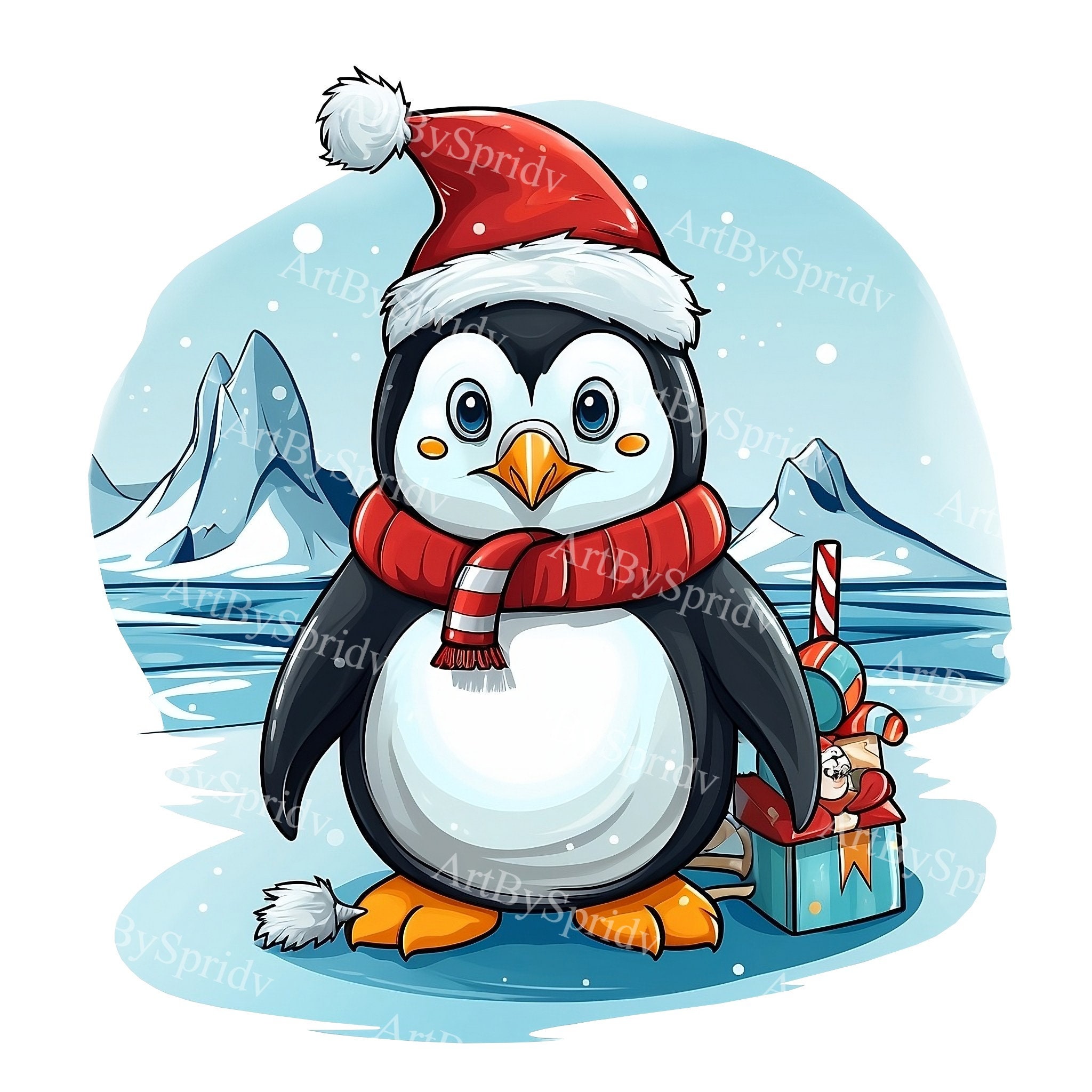 Christmas Penguin Cartoon
