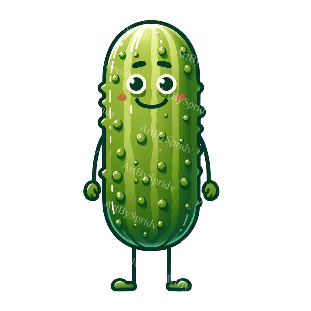 Cute Pickle Character Clipart | Digital Download | Printable Sublimation Graphics | Kid-friendly ...