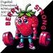 Berry Strong Strawberry Clipart|cute Fitness Fruit Illustration ...