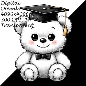 Graduation Teddy Bear PNG Clipart,cute Graduate Bear With Cap&bow Tie ...