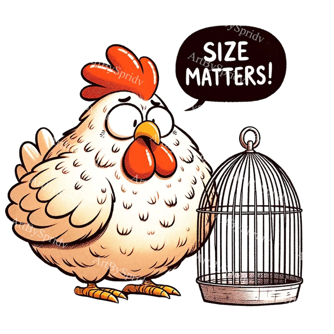 Funny Chicken With Cage Clipart PNG, Cute Farm Animal Illustration Art ...