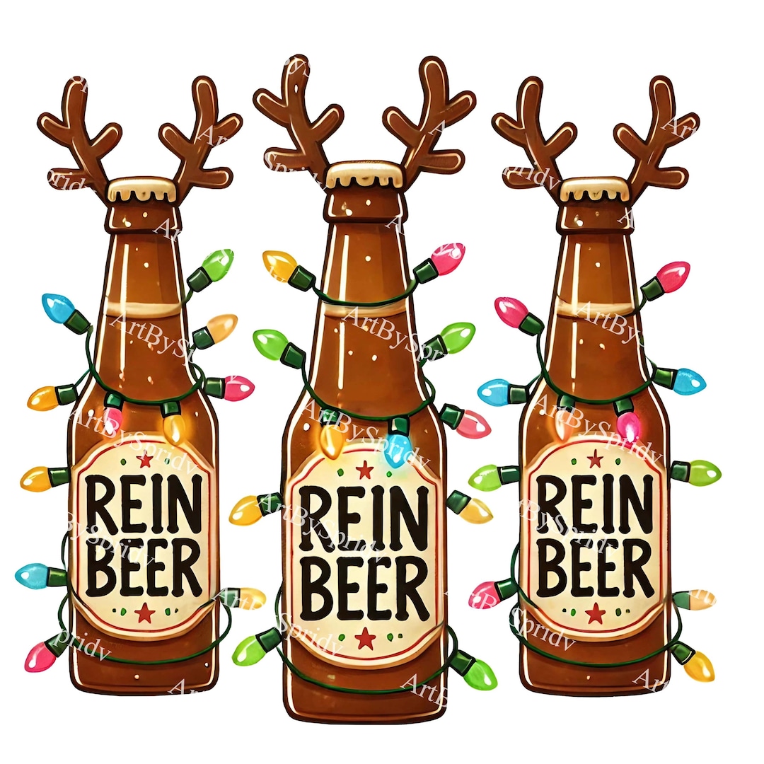 Reinbeer Christmas Beer Bottle PNG Clipart, Funny Reindeer Antlers With ...