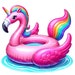 Whimsical Flamencorn Clipart Magical Flamingo Unicorn Hybrid Rainbow ...