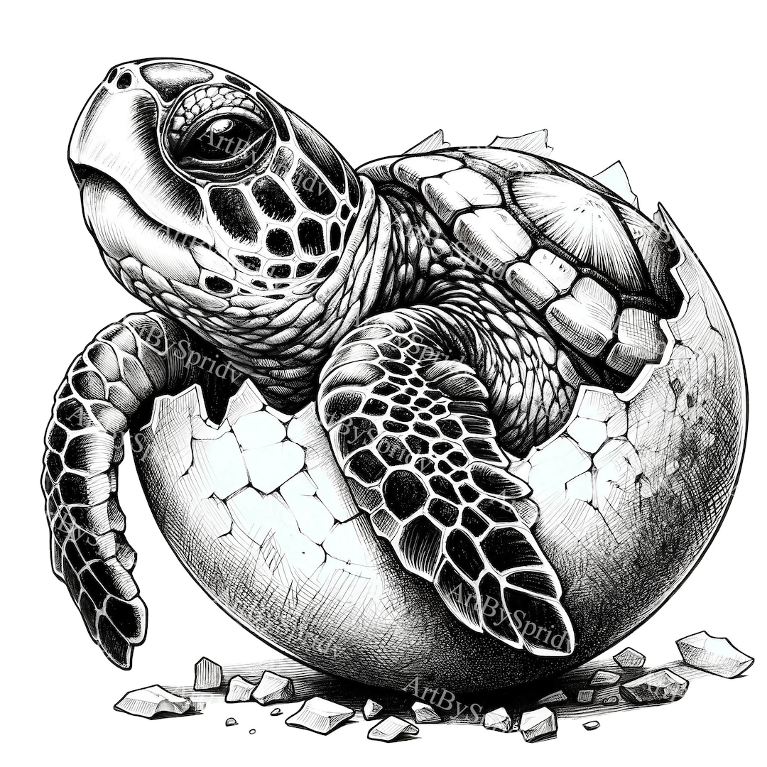 Baby Sea Turtle Hatchling From Eggs Clipart | Transparent PNG | Instant ...