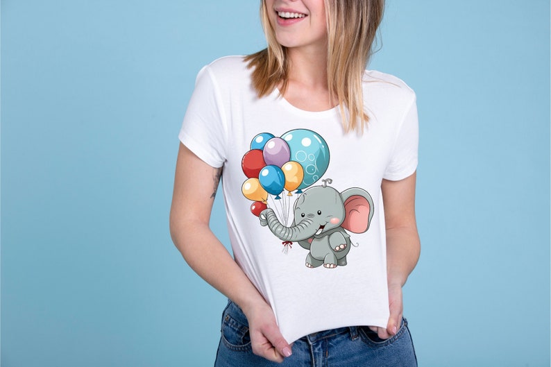 Elephant Air Balloons PNG Transparent Clipart Kids Cartoon - Etsy