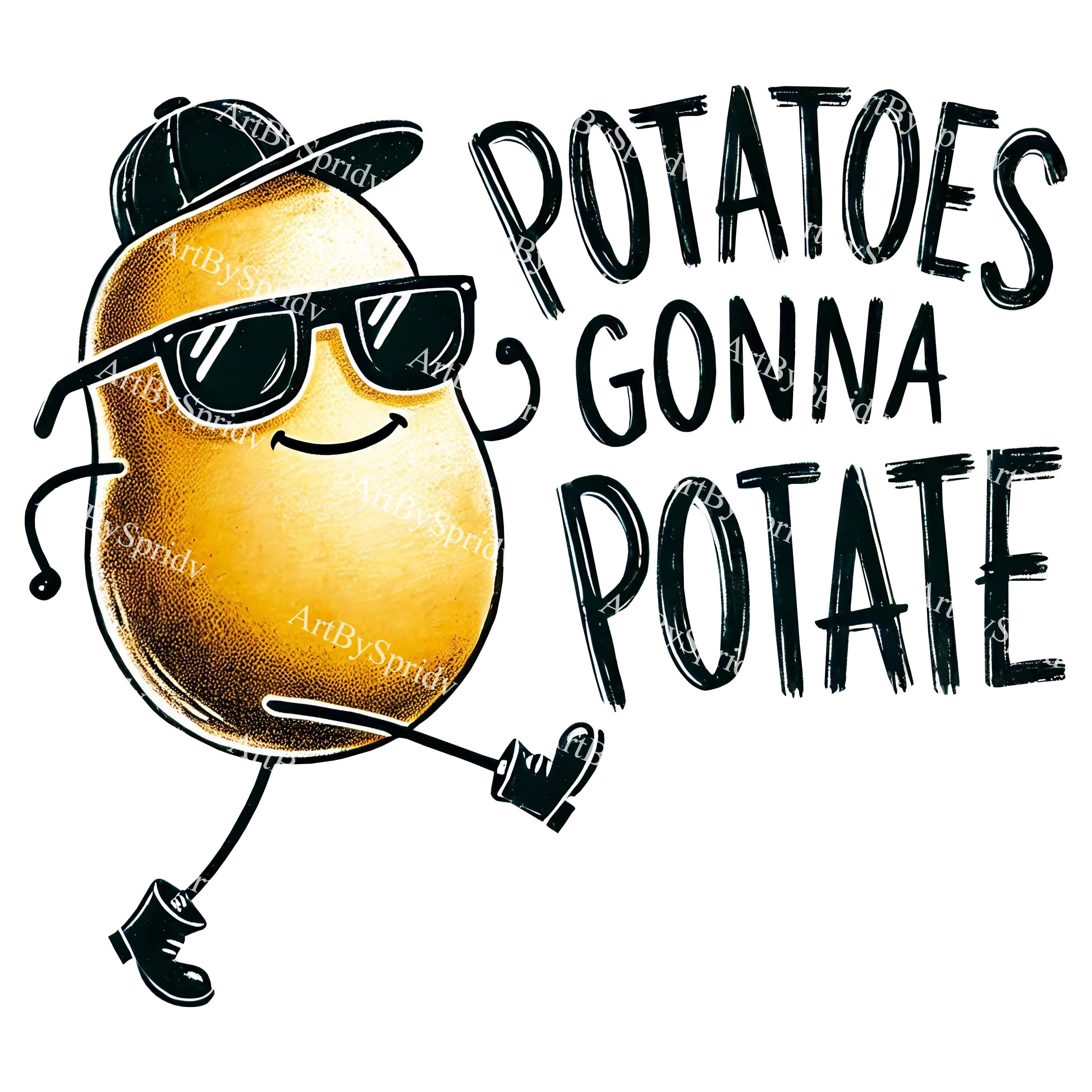 Funny Potato Cartoon PNG Clipart - Potatoes Gonna Potate Transparent ...