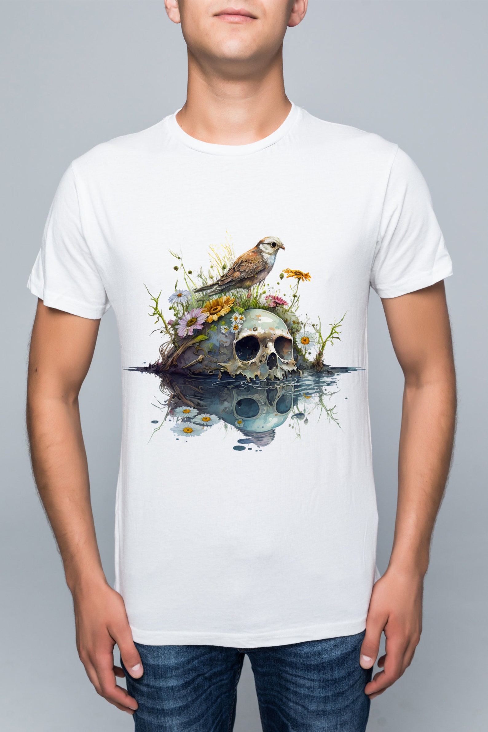 Skull&sparrow in the Puddle PNG File Digital Print Clip Art Instant ...