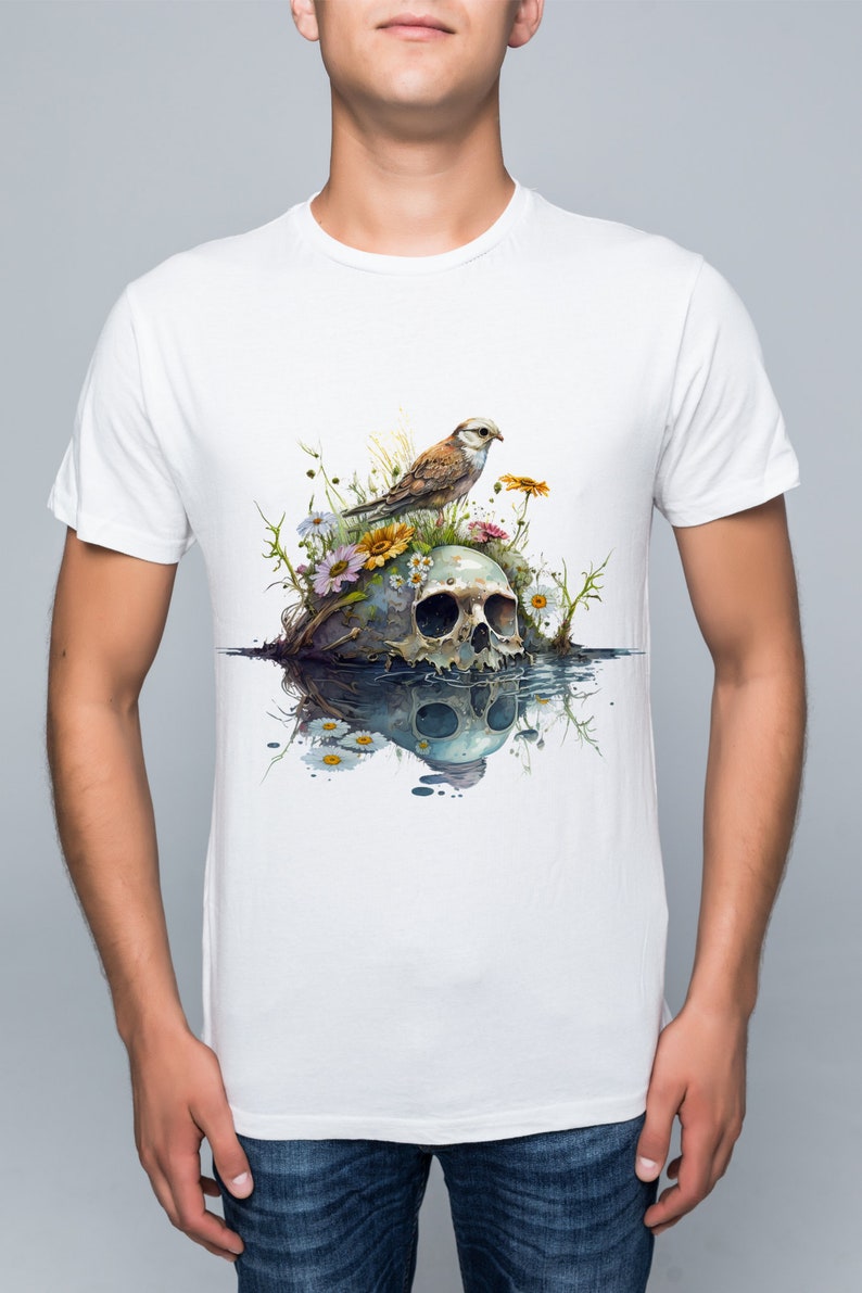 Skull&sparrow in the Puddle PNG File Digital Print Clip Art Instant ...