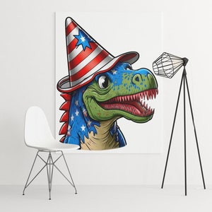 Patriotic USA Flag T-rex Dinosaur Cliparttransparent PNG - Etsy
